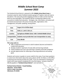 Parkland Summer - Camp Information, Learning Opps, and More - Parkland School District