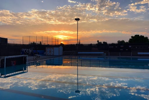 orange swimming pool