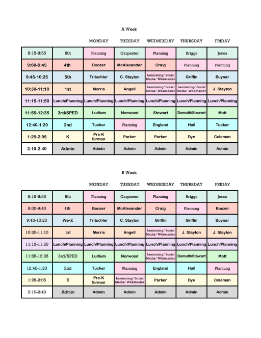 school library timetable