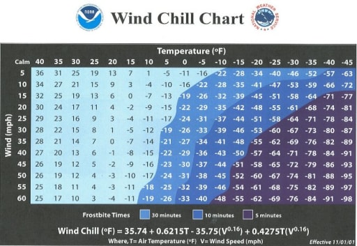 wind chill index