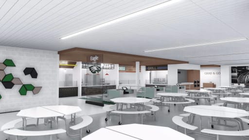 High School Cafeteria Kitchen Tables Cafe Renovation Yields Better