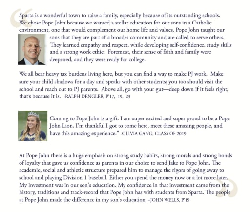 school testimonial examples