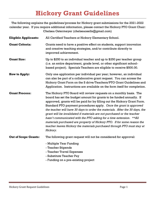 school pto guidelines