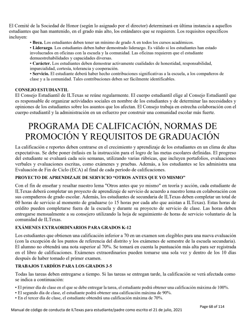 texas elementary grading scale