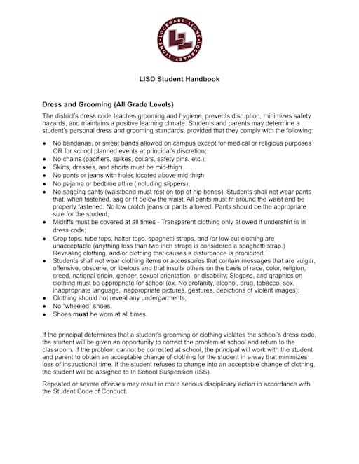 texas dress code laws