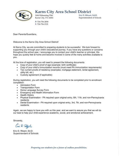 school registration number