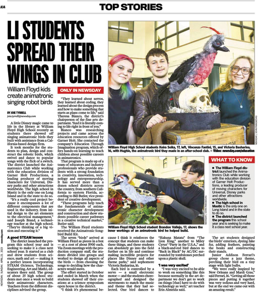 animatronics in school