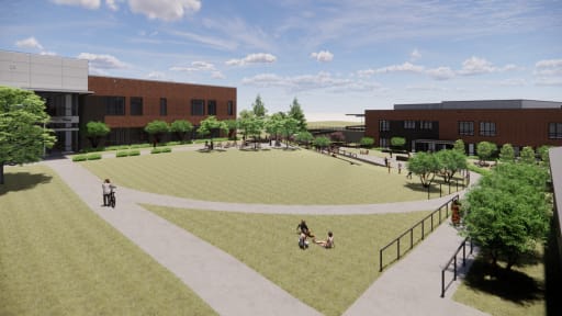 school quadrangle area