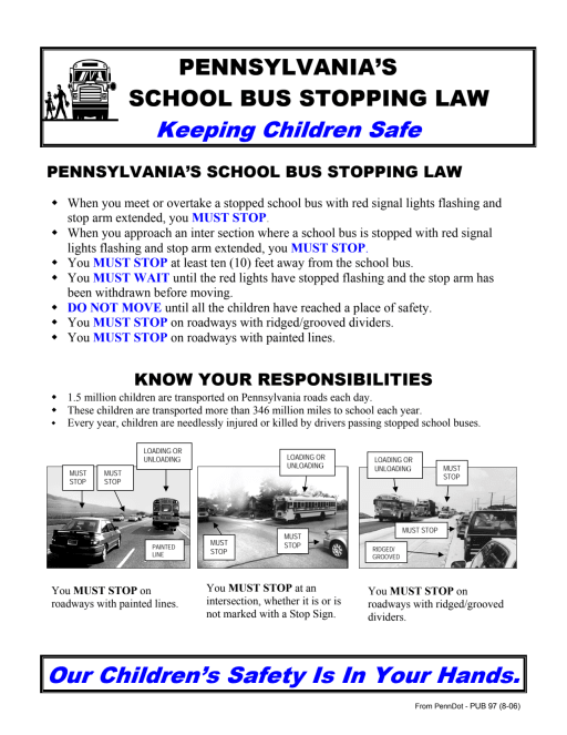 pennsylvania school bus violation