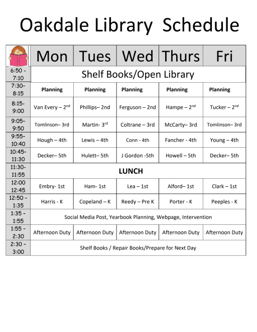 school library timetable