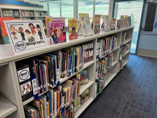 elementary school library sections