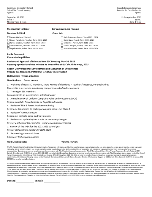 Elementary Student Council Bylaws