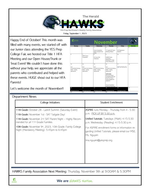 parents night notes template