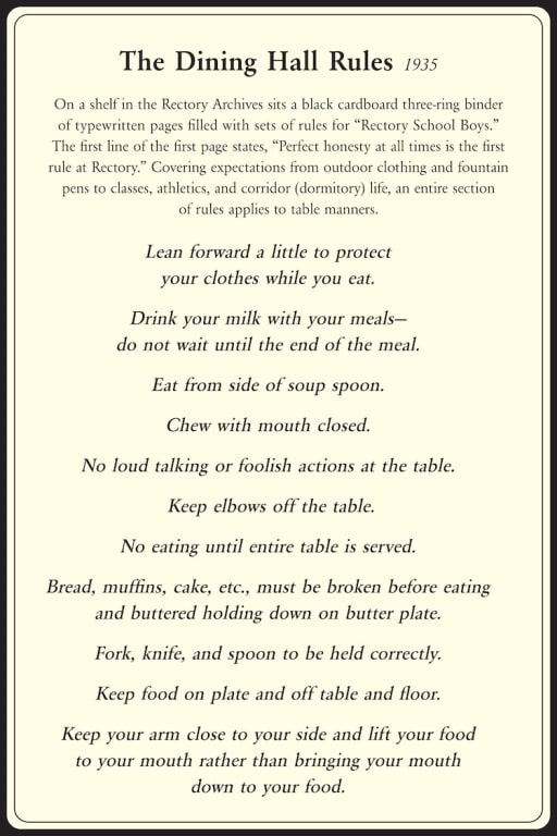 dining hall rules
