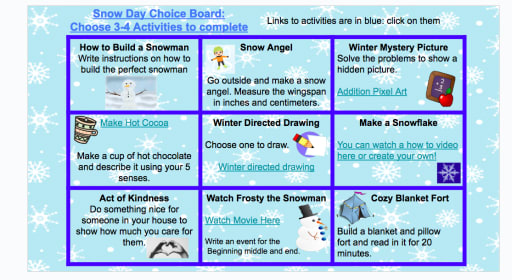 snow day learning
