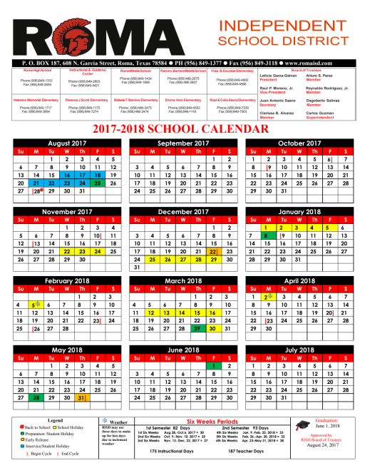 2017 2018 School Calendar Printable Prospective UNT 2017 18 Academic
