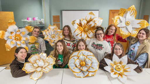 mardi gras float flowers