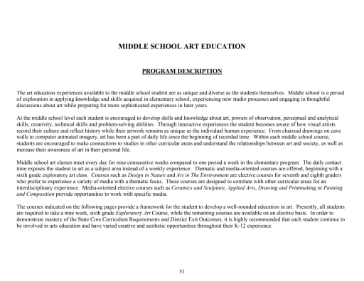 Middle School Art Curriculum Visual Arts Curriculum Ann Arbor Public