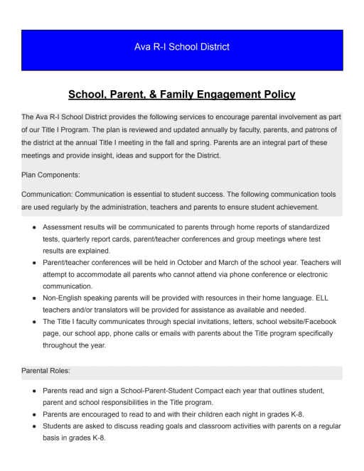parent communication policy
