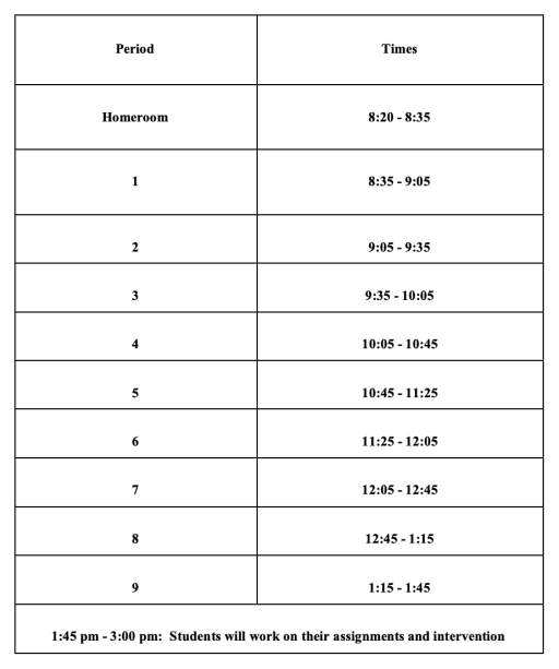 jfk school hours