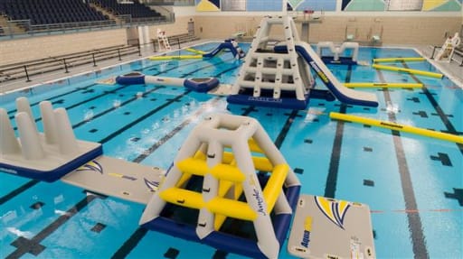 inflatable pool obstacle course