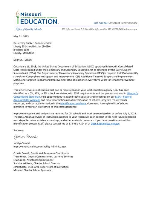 school report letter