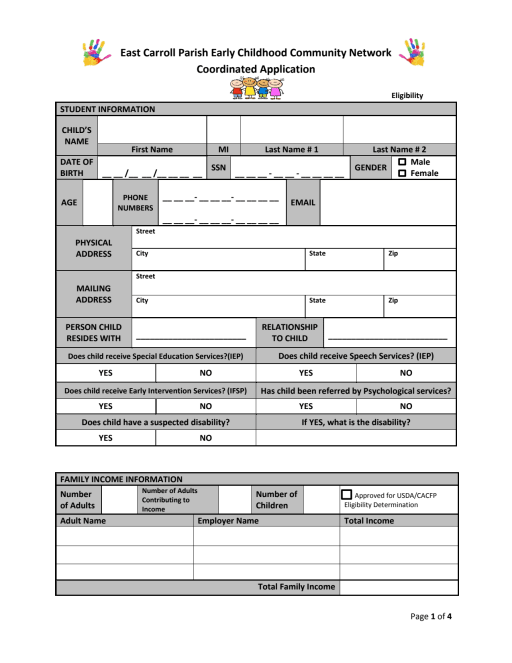 Enrollment Application Form