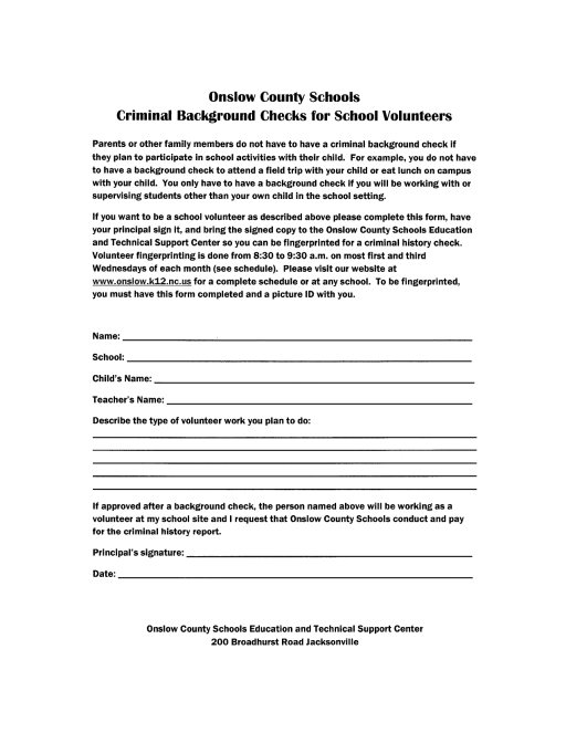 elementary school background check