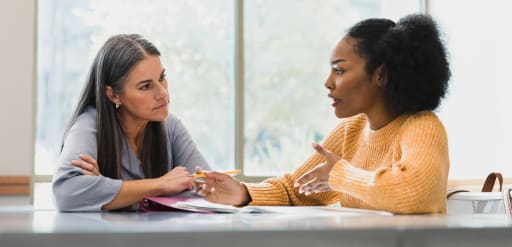two teachers talking