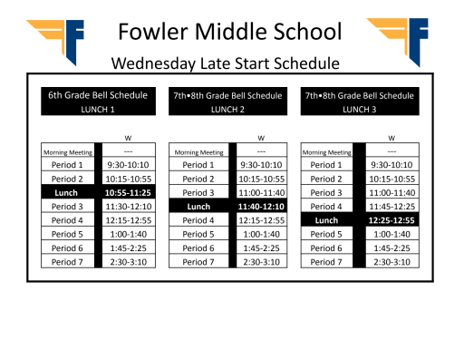 Middle School Bell Schedule