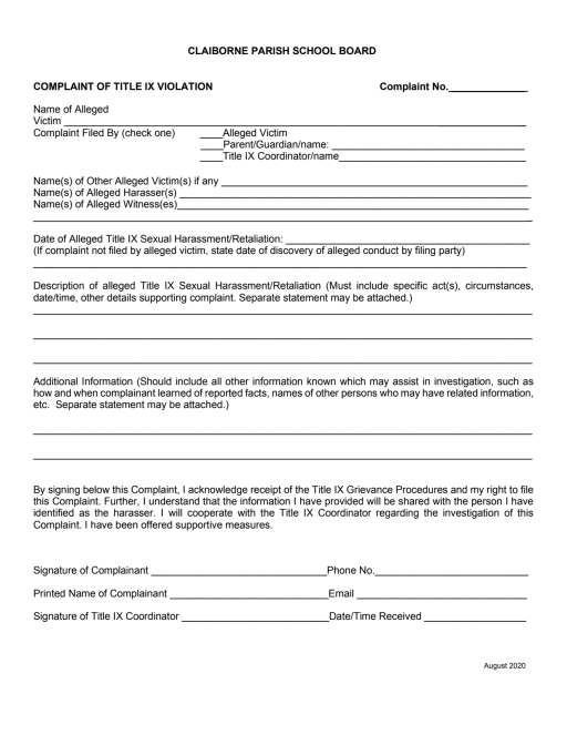 title ix official document