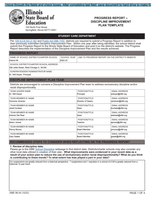 Sample Discipline Plans