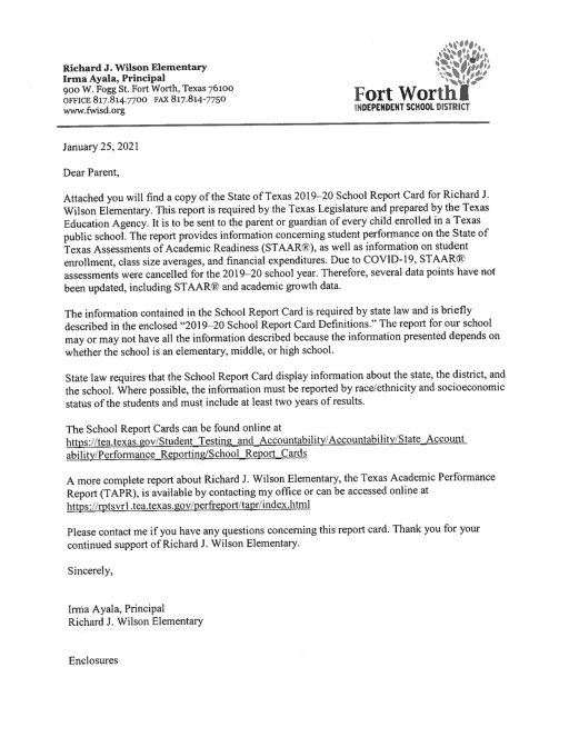 school report letter