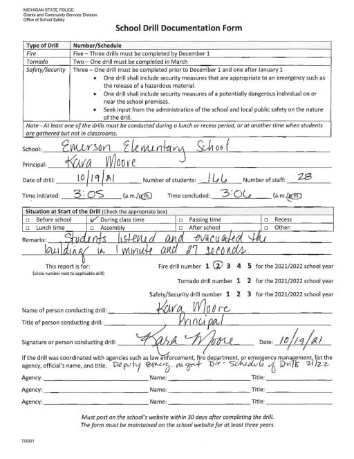 tornado drill example