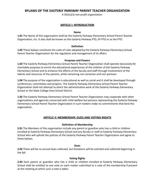 school pto guidelines