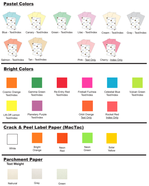 Pink Color Chart Paper