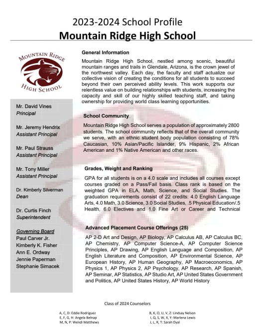 graded school profile