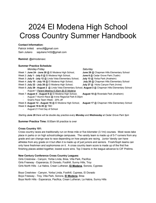 El Modena High School Home Page