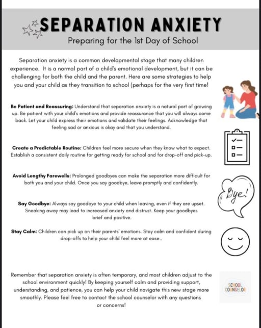 Separation Anxiety Worksheets Separation Anxiety: A Parent's Guide For