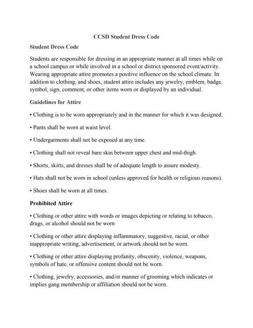 ccsd dress code for students | Dresses Images 2025