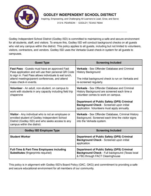 elementary school background check