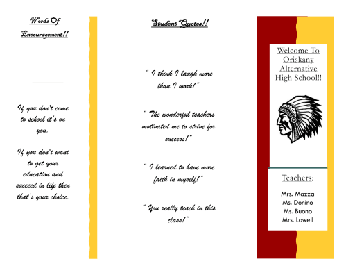 high school pamphlets