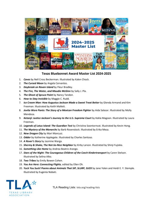 Texas Bluebonnet Award Logo Texas Bluebonnet Award Opportunity