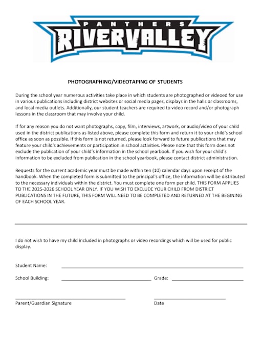 Ojt Form Photography Opt Out Form Saltsburg Elementary School