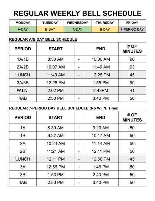 School Time Schedule