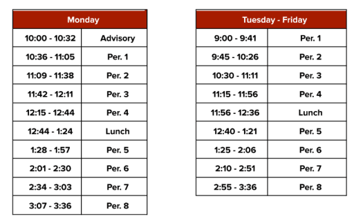 lvm schedule