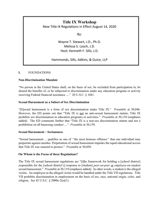 Official Title Ix Document Title IX