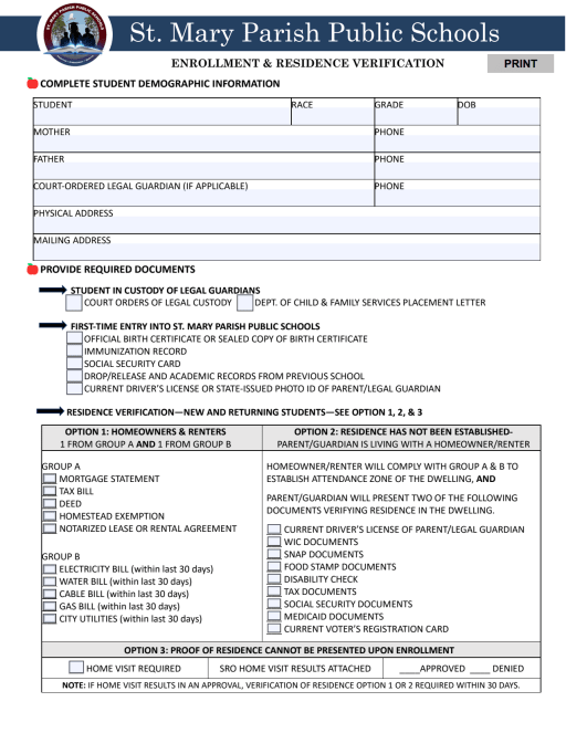 Enrollment Letter Registration/Enrollment Letters To New Or