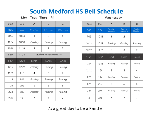south elementary schedule