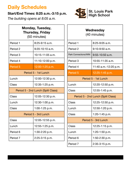 high school school timetable